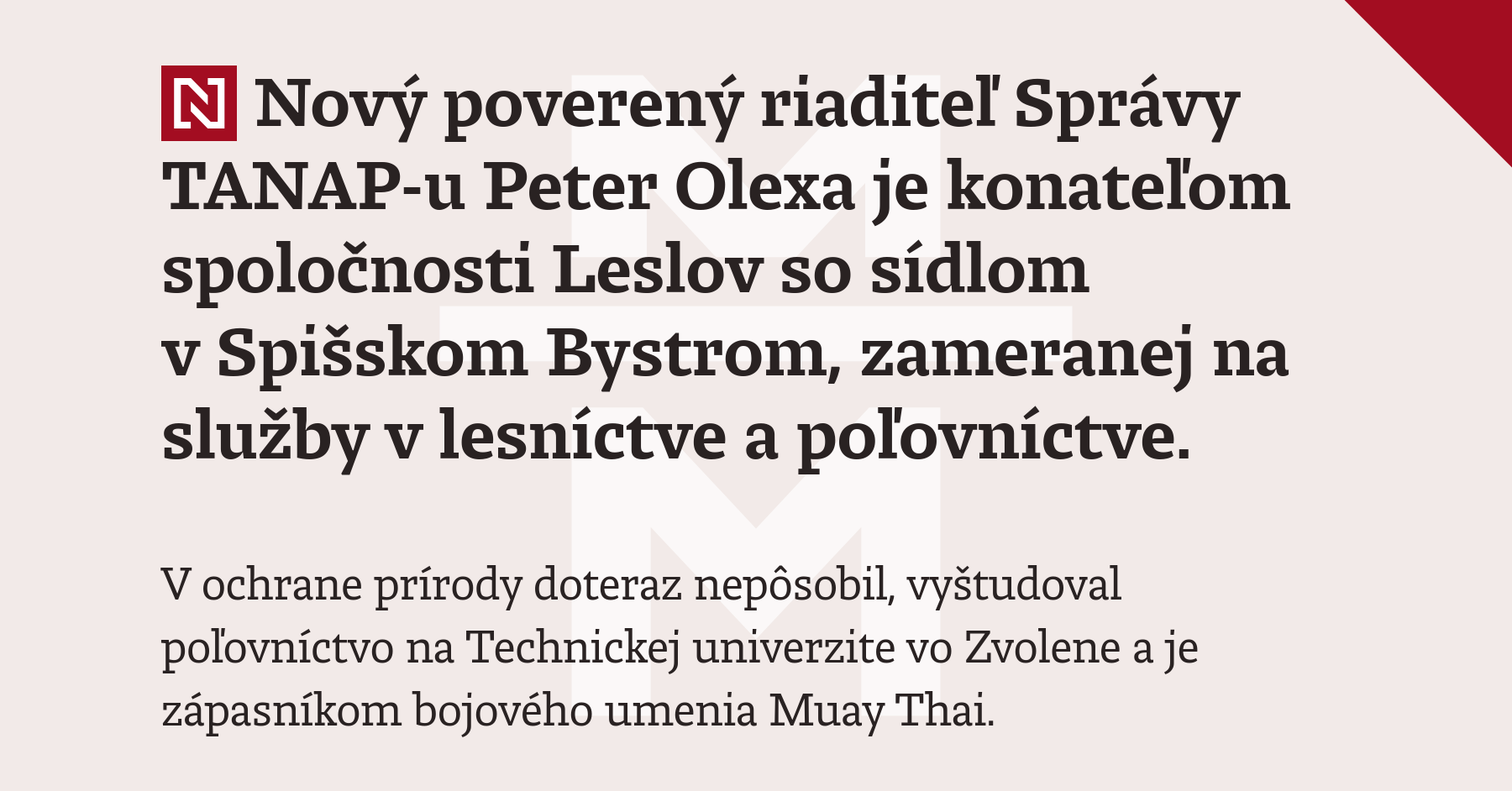 Nový poverený riaditeľ Správy TANAP-u Peter Olexa je konateľom ...