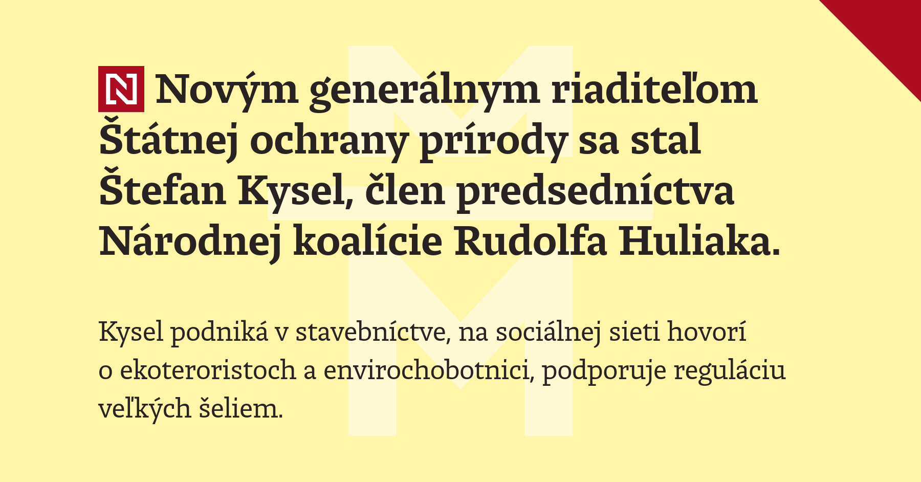 Novým generálnym riaditeľom Štátnej ochrany prírody sa stal Štefan Kysel