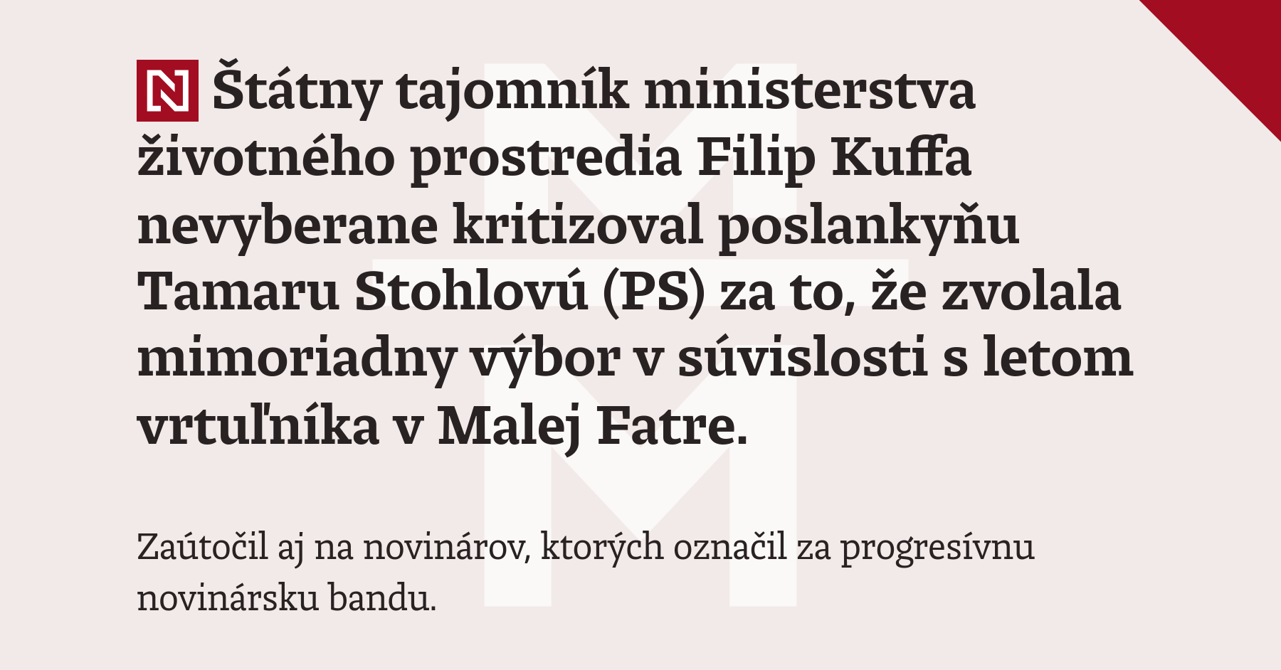 Štátny tajomník ministerstva životného prostredia Filip Kuffa ...
