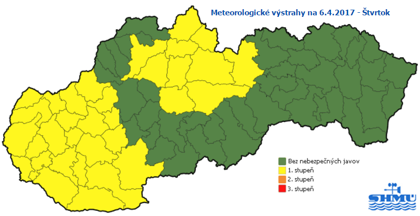SHMÚ varuje pred silným vetrom počas štvrtka. Výstrahu 1. stupňa…