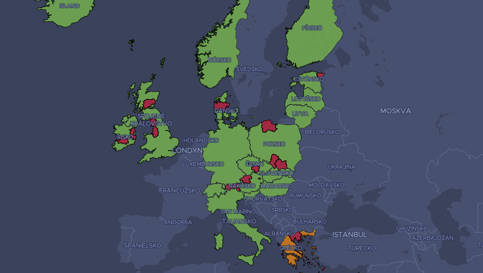 Interaktívna mapa nových rizikových regiónov a menej rizikových krajín ...