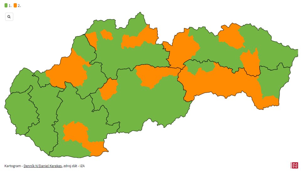 Oddnes platí nové rozdelenie okresov,
