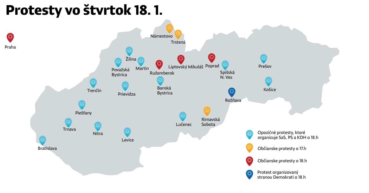 Vo štvrtok budú protivládne protesty vo vyše dvadsiatich slovenských ...