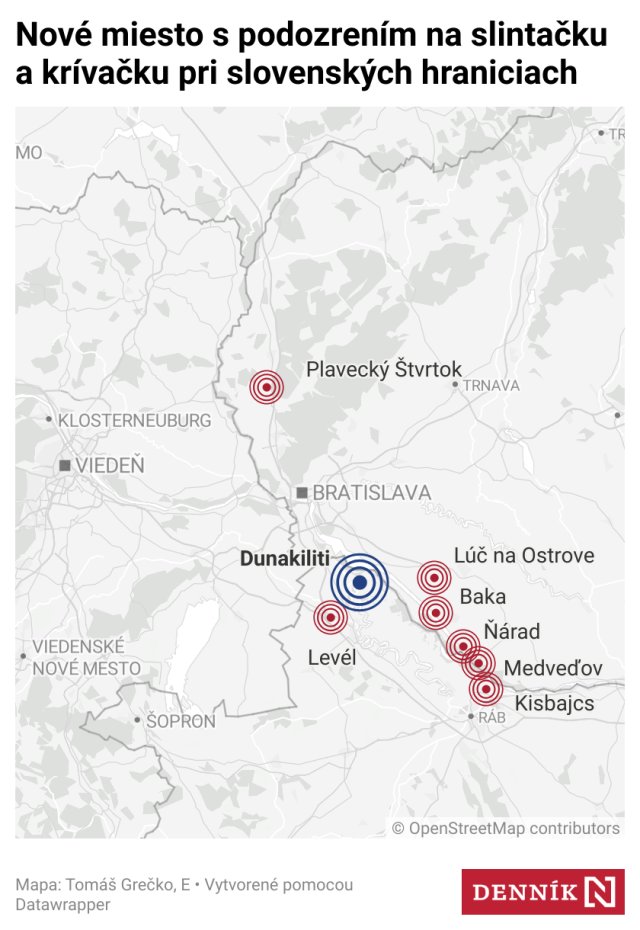 Slintačku a krívačku preverujú na ďalšej farme v Maďarsku, píše portál Paraméter.sk